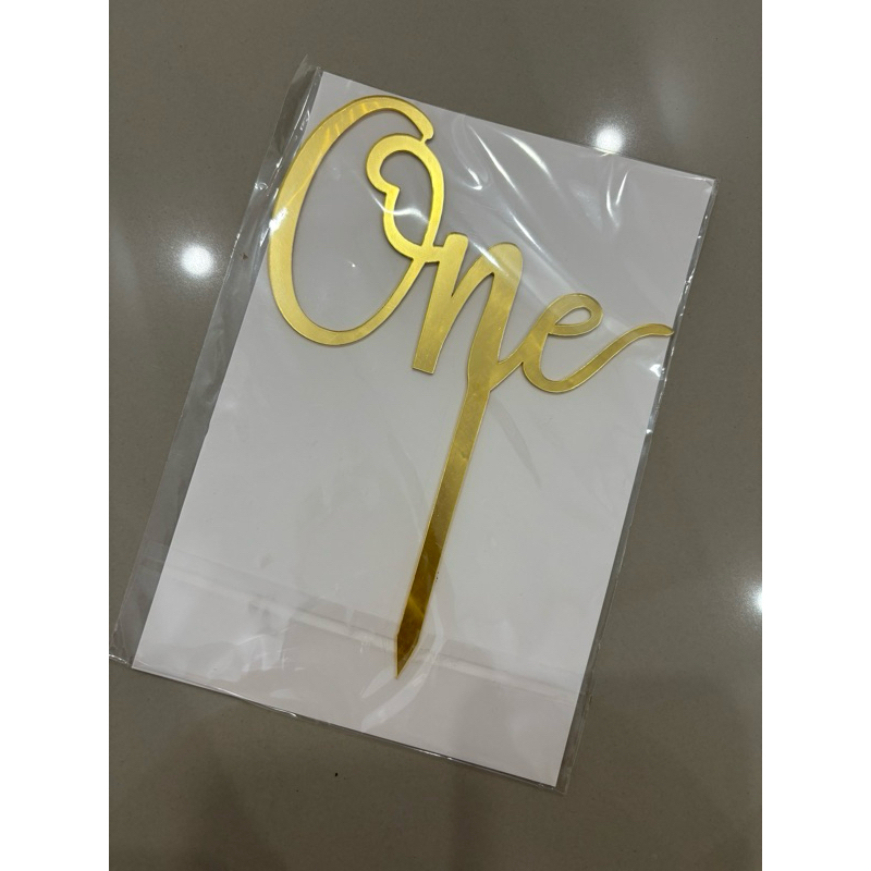 Jual Topper Kue Akrilik Angka 1 Satu One / Cake Topper Decoration ...