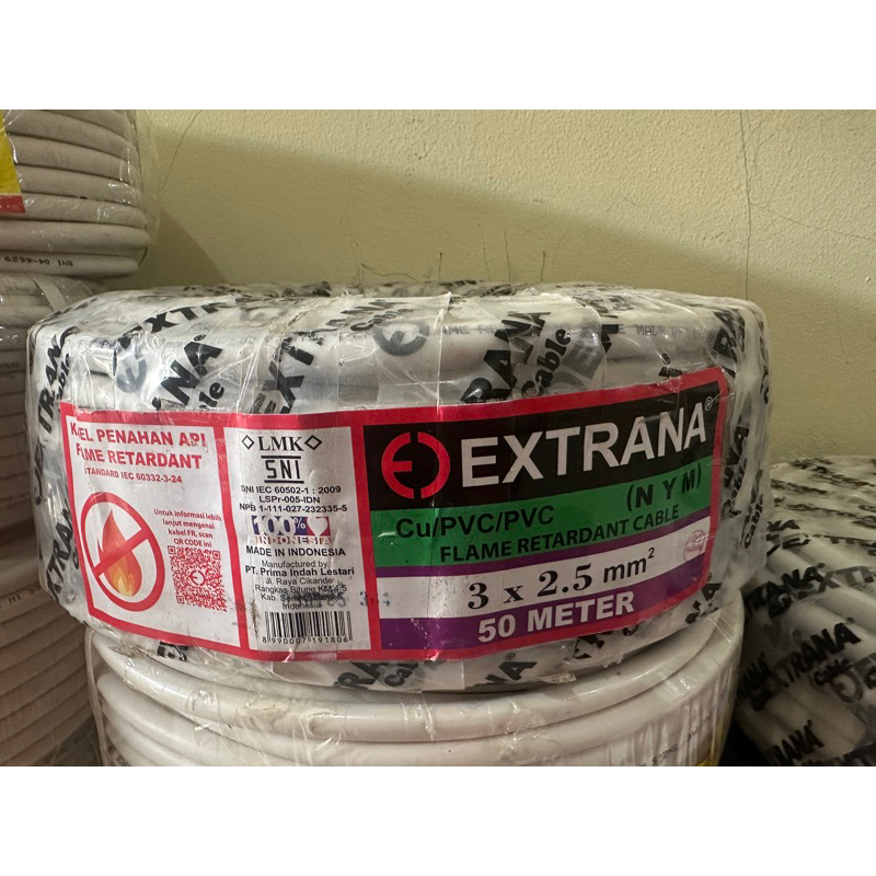 Jual Kabel NYM Extrana tunggal 3x2,5mm putih(1roll 50meter)/Extrana 3x2 ...