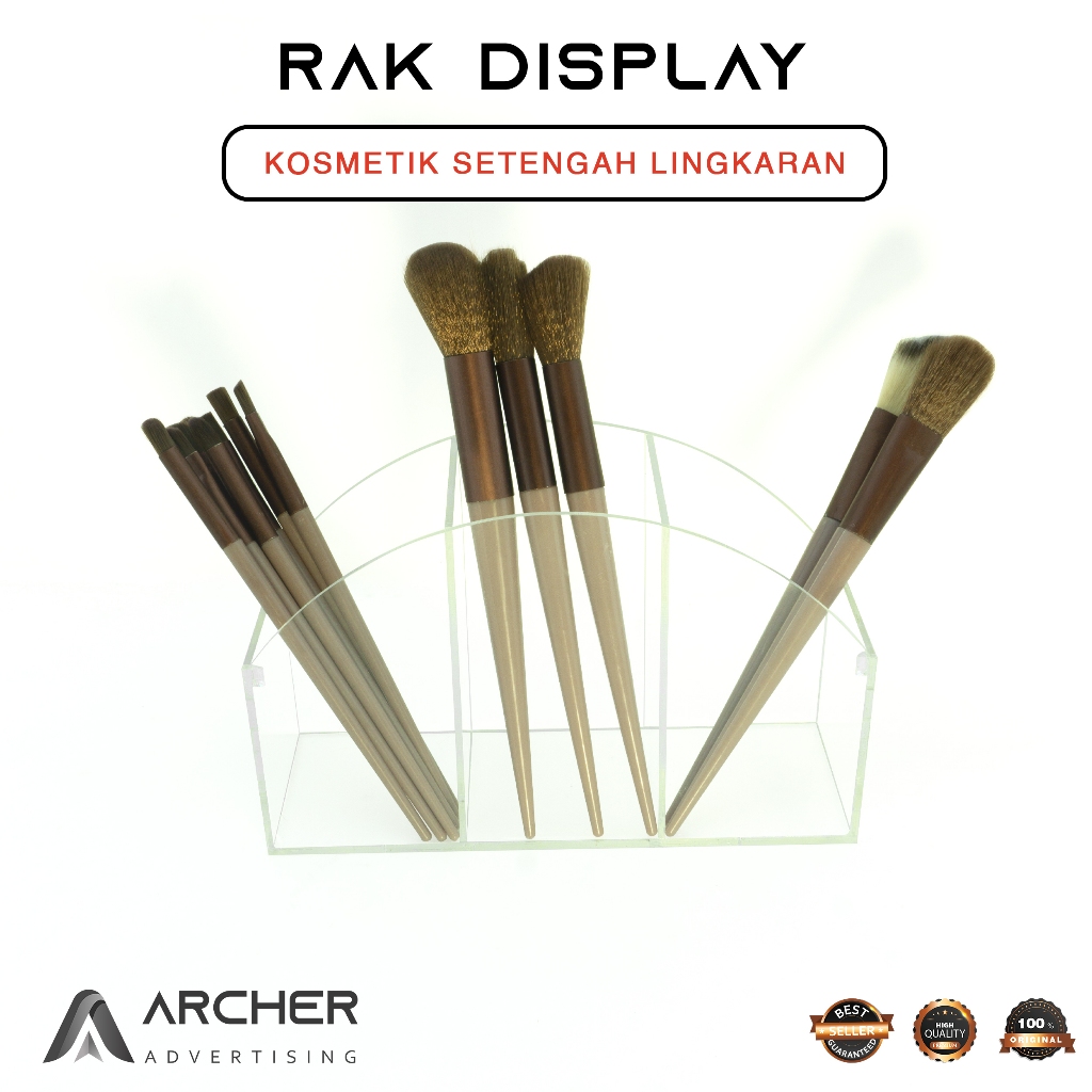 Jual RAK DISPLAY MAKE UP BRUSH KOSMETIK SETENGAH LINGKARAN AKRILIK ...