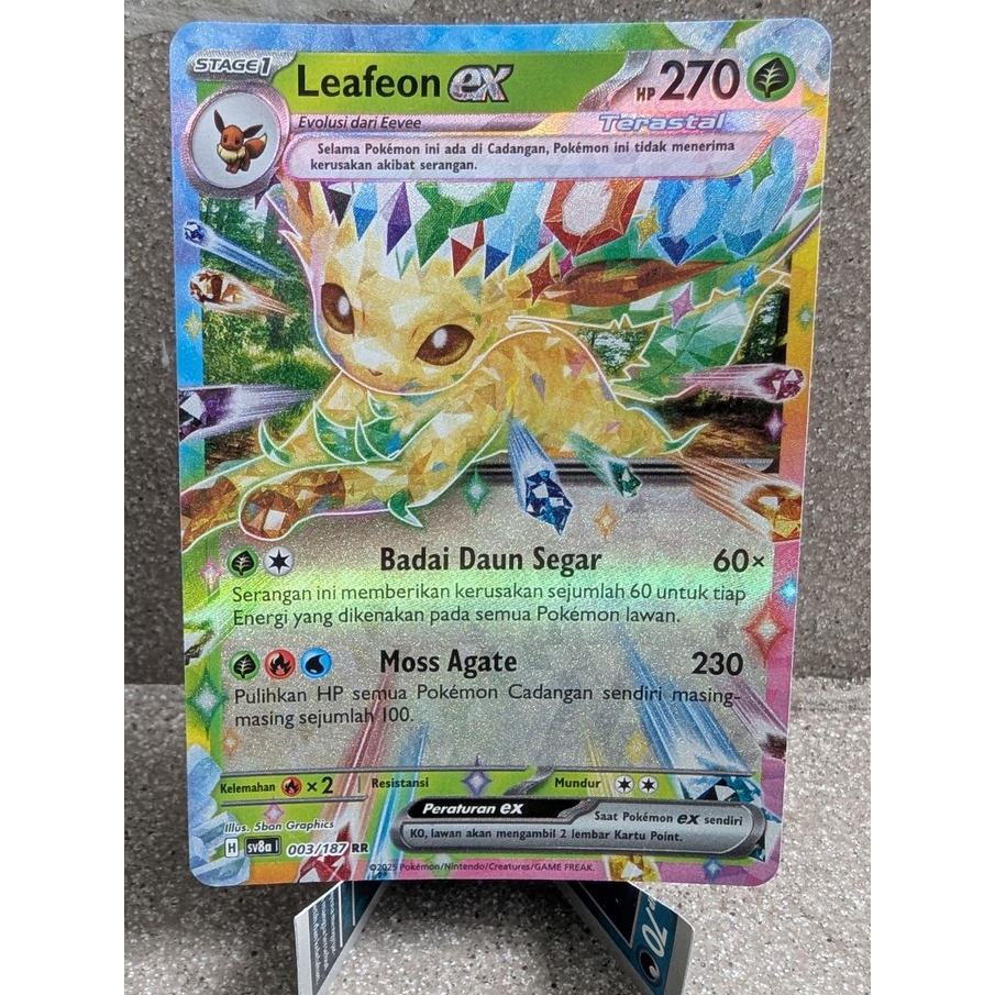 Jual Leafeon EX RR - 003/187 SV8a - Terastal Festival EX - Kartu Pokemon Indonesia TCG (ID ...