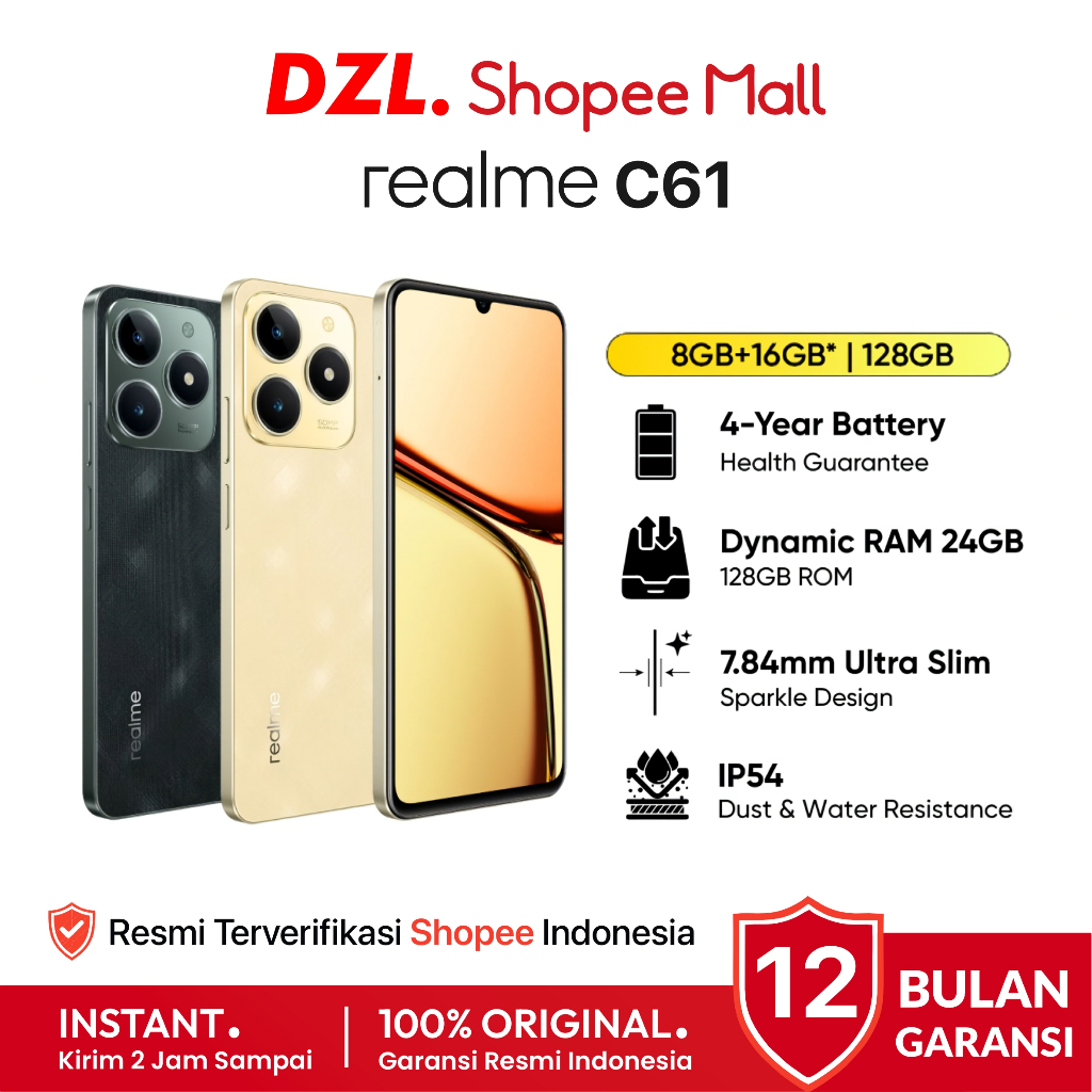 Jual DZL - HP REALME C61 8/128 GB Original Resmi Official Store ...