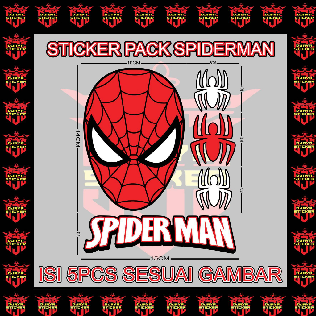 Jual STICKER PACK KEPALA SPIDERMAN DAN LABA LABA STIKER VARIASI MOTOR ...