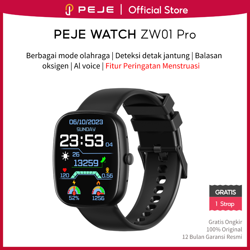 Jual PEJE ZW01 Pro Jam Tangan Smartwatch AI Voice 37g Lightweight 15 ...