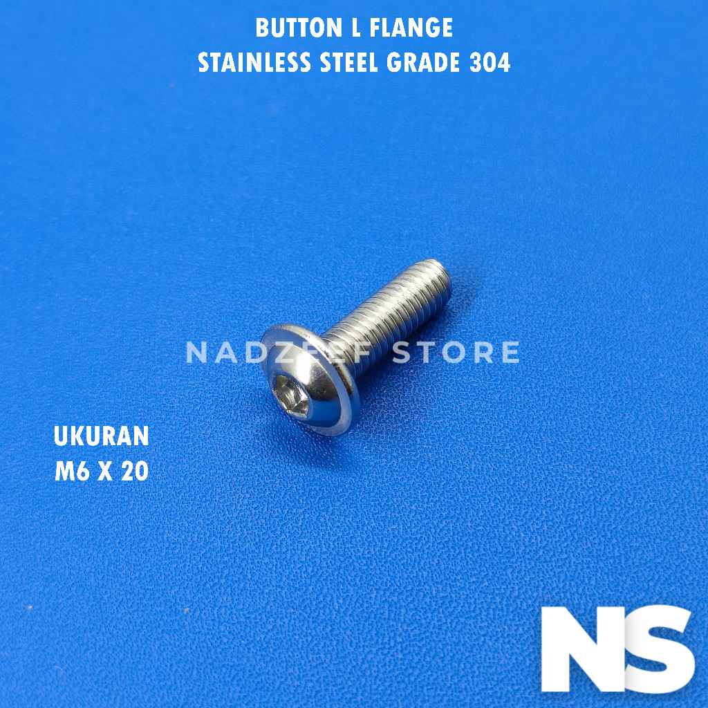 Jual Button L Flange M6 x 20 M6x20 Stainless Steel 304 | Shopee Indonesia