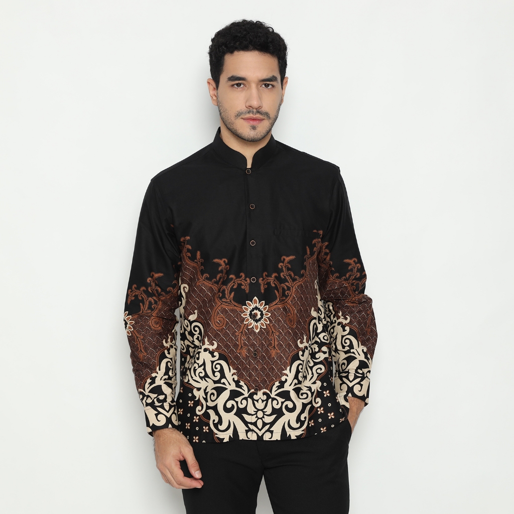 Jual Kemeja Koko Batik Pria Black Brown Series New Spesial Ramadhan ...