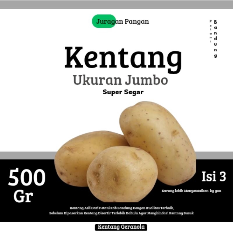 Jual Kentang Super Segar [ Ukuran Jumbo 500 gr ] | Shopee Indonesia