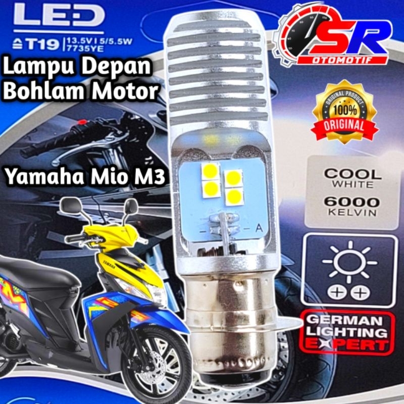 Jual Lampu Depan LED Motor Yamaha Mio M3 125 Soket H6 T19 AC/DC 12 Volt Pengganti Dop/Bohlam ...
