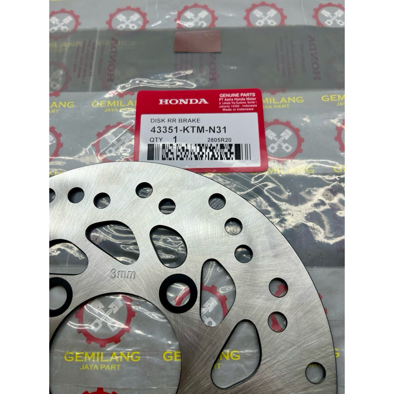 Jual 43351-KTM-N31 Piringan Cakram Belakang Honda Supra X 125 Original ...