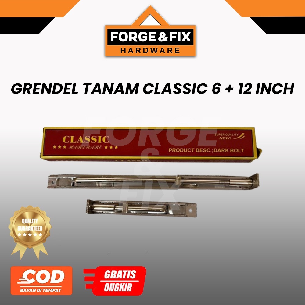 Jual [1SET] CLASSIC Grendel Tanam Besi Chrome Flush Bolt 6 + 12 Inch ...