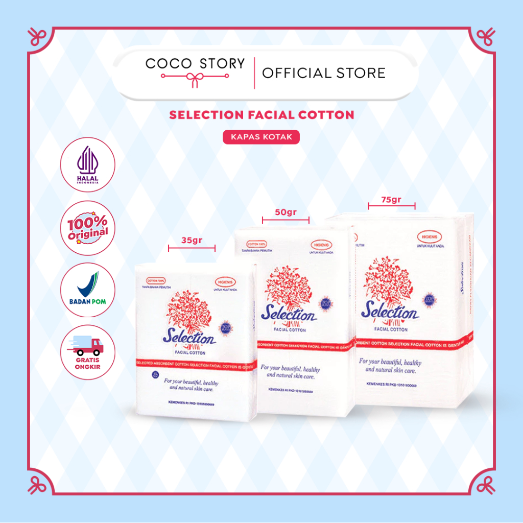 Jual KAPAS SELECTION FACIAL COTTON KOTAK Pembersih Kapas Wajah | Shopee ...