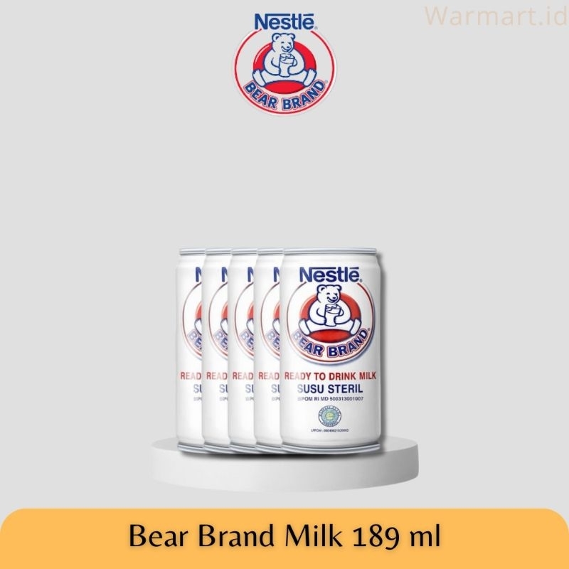 Jual Susu Beruang Kaleng - Bear Brand Milk 189 ml ×5pcs | Shopee Indonesia