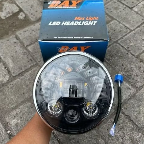 Jual Lampu depan led bulat motor 7inch ninja Tiger Megapro byson Vixion ...