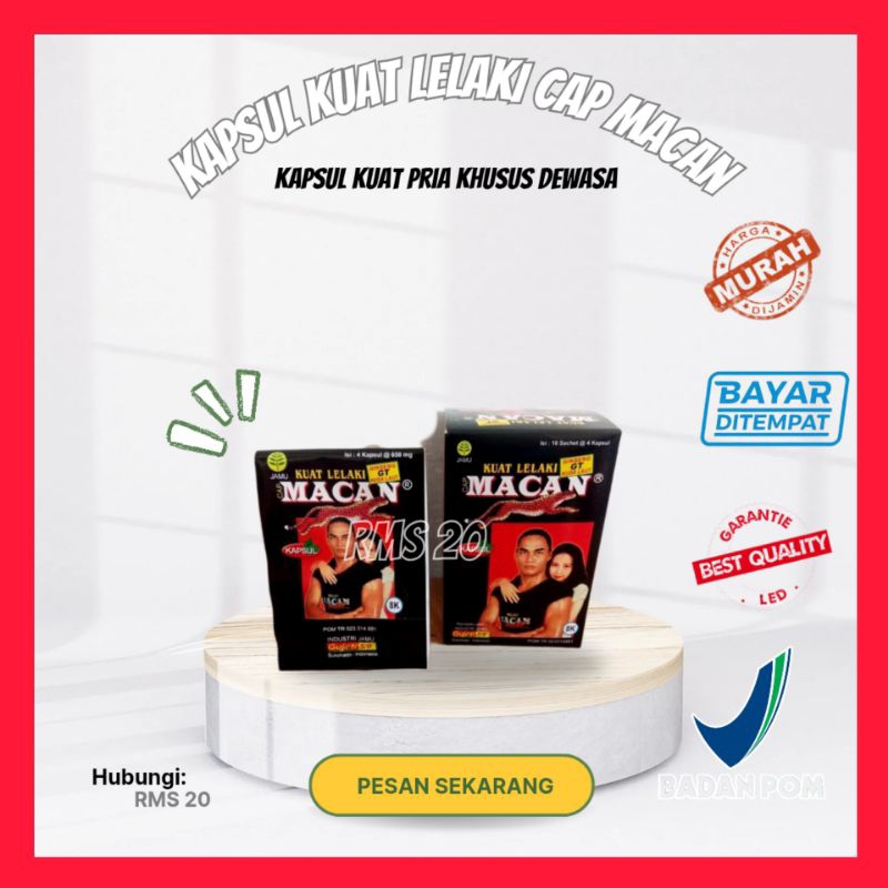 Jual BPOM KAPSUL MACAN ISI 4 KAPSUL KUAT LELAKI OBAT KUAT PRIA LELAKI TAHAN LAMA JAMU GUJATI ...