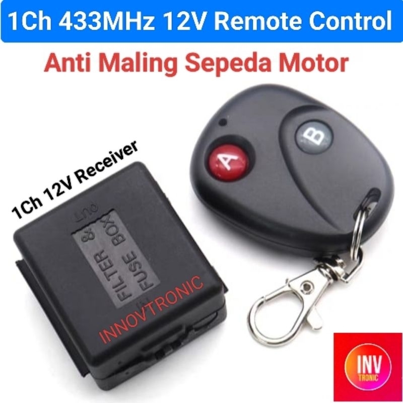 Jual 12V 433MHz 1 Channel Remote Control Switch Anti Maling Motor Mobil ...