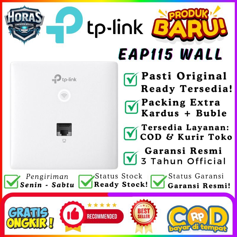 Jual TP-Link EAP115-Wall Plate Omada 300Mbps Wireless N PoE Access ...