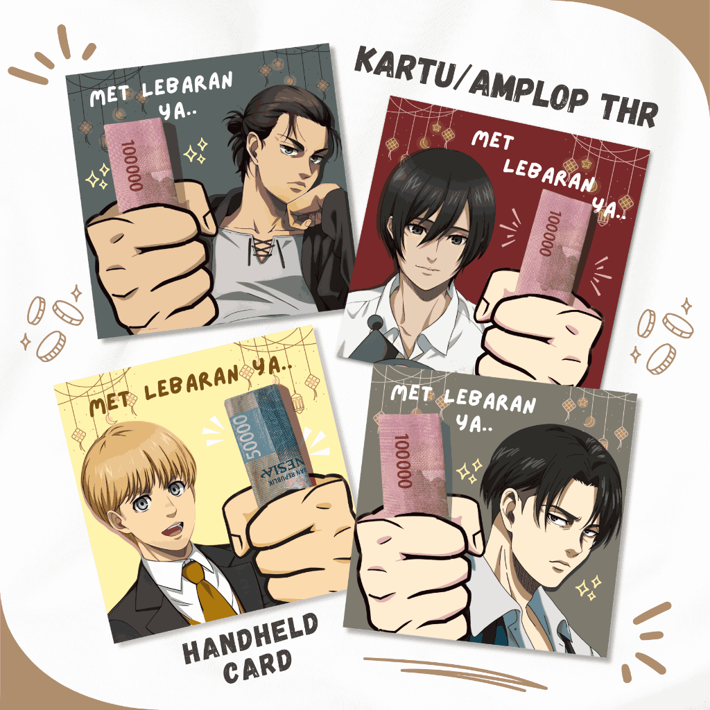 Jual AMPLOP THR / ANGPAO ANIME ATTACK ON TITAN - EREN LEVI MIKASA ARMIN ...
