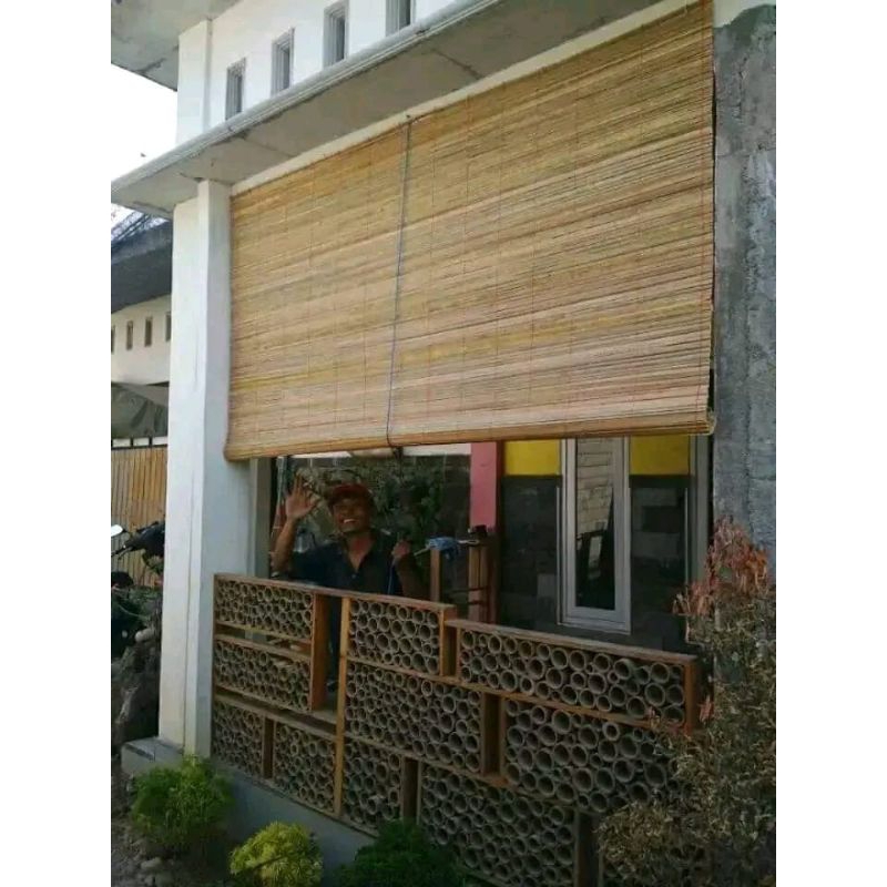 Jual Tirai bambu krey outdoor uk 2x2m + tirai sudah lengkap tali penggulung dn ring | Shopee ...