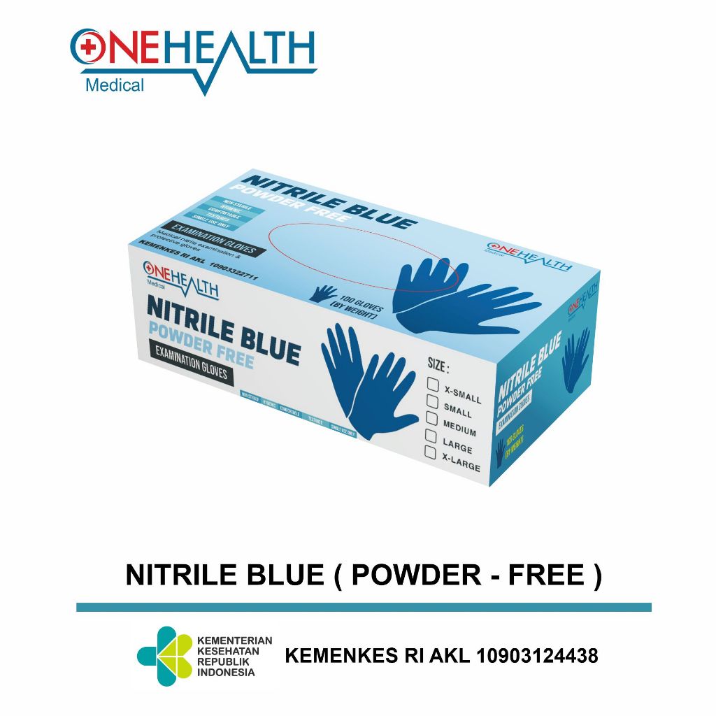 Jual Onehealth Nitrile Powder Free Examination Gloves – Sarung Tangan ...