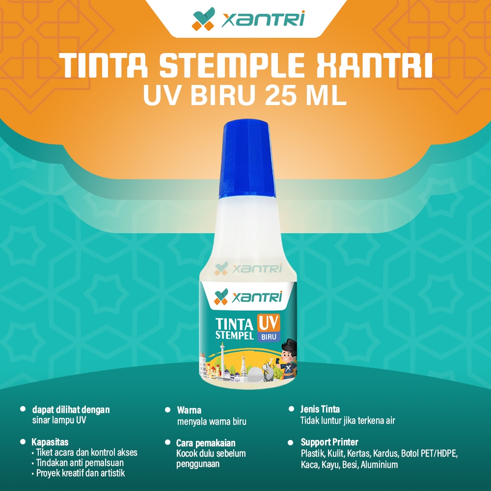 Jual Xantri - Tinta Stempel Xantri UV Biru 25ml Stamp Ink Ultra Violet ...