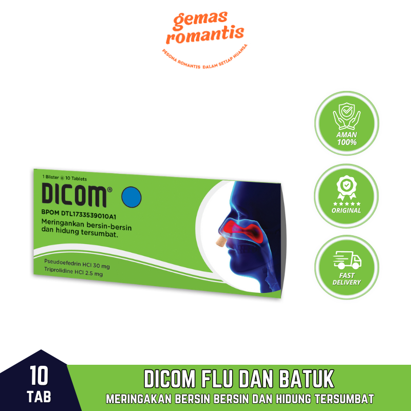Jual Dicom Obat Flu dan Batuk 1 Strip isi 10 Tablet - Meringankan ...
