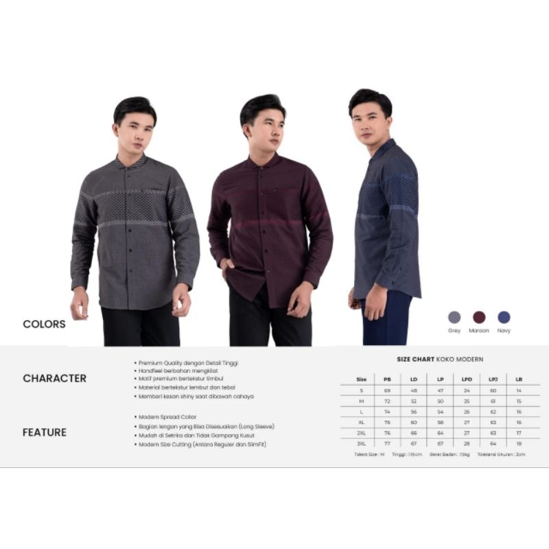 Jual Koko Modern FADKHERA SHAFIQ Gray, Maroon, Navy | Ramadhan ...