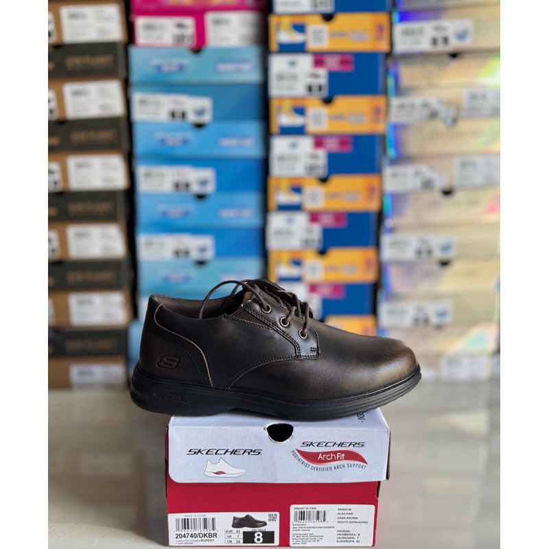 Jual SKECHERS ARCH FIT OGDEN 204740/DKBR SIZE 40-41 | Shopee Indonesia