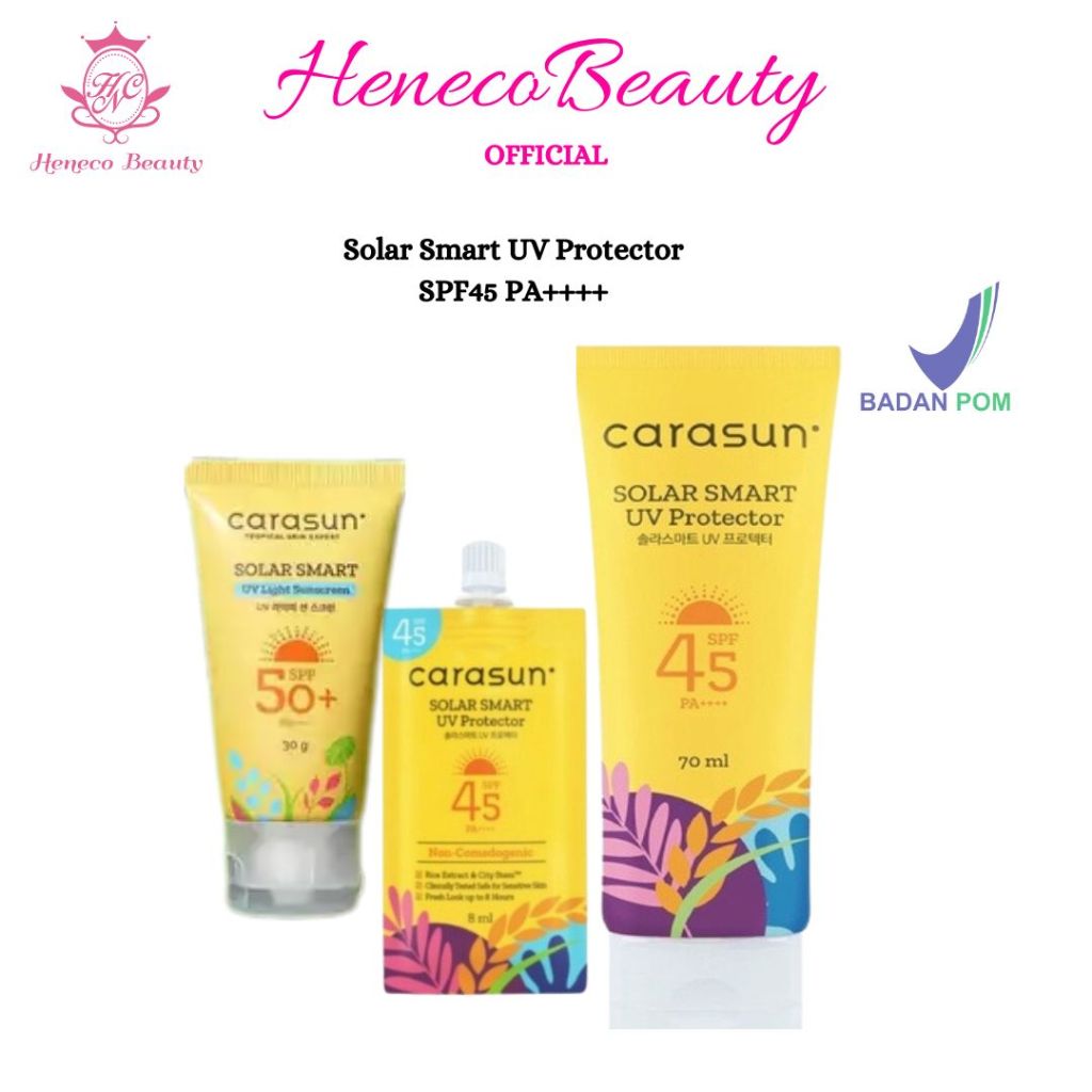 Jual CARASUN Solar Smart UV Protector SPF45 PA++++ SPF50 PA++++ 70ml Jumbo 30ml Normal Size 8ml ...
