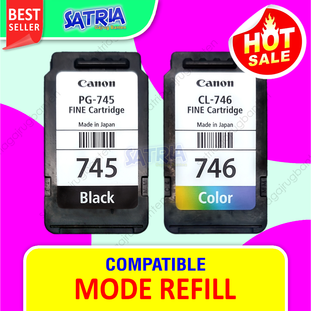 Jual Cartridge Catridge Tinta Canon PG 745 CL 746 Siap Pakai Compatible ...
