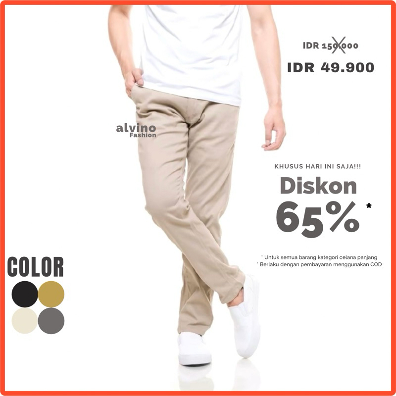 Jual CELANA PRIA CHINO Slim fit Panjang Kerja Kantor Santai Liburan Cowok Gentleman Boy | Shopee ...