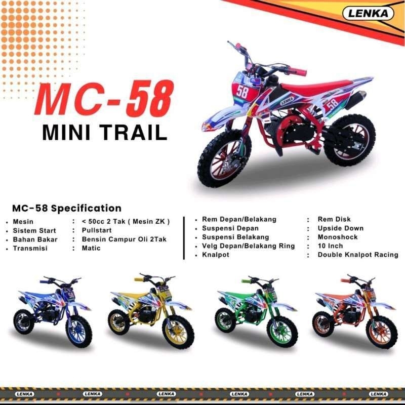 Jual Motor Mini Trail Lenka MC 58 Double knalpot | Shopee Indonesia