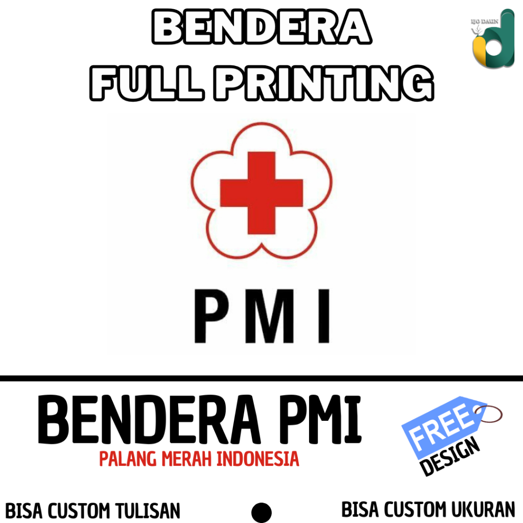 Jual BENDERA ORGANISASI PALANG MERAH INDONESIA (PMI) FULL PRINTING KAIN ...