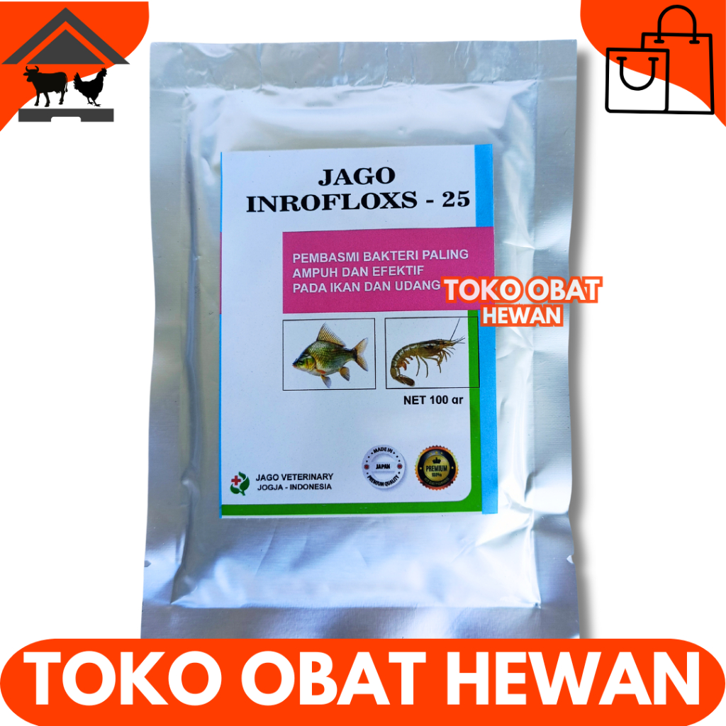 Jual JAGO INROFLOXS 25 100gr Enrofloxacin HCl Antibiotik Ikan dan Udang ...