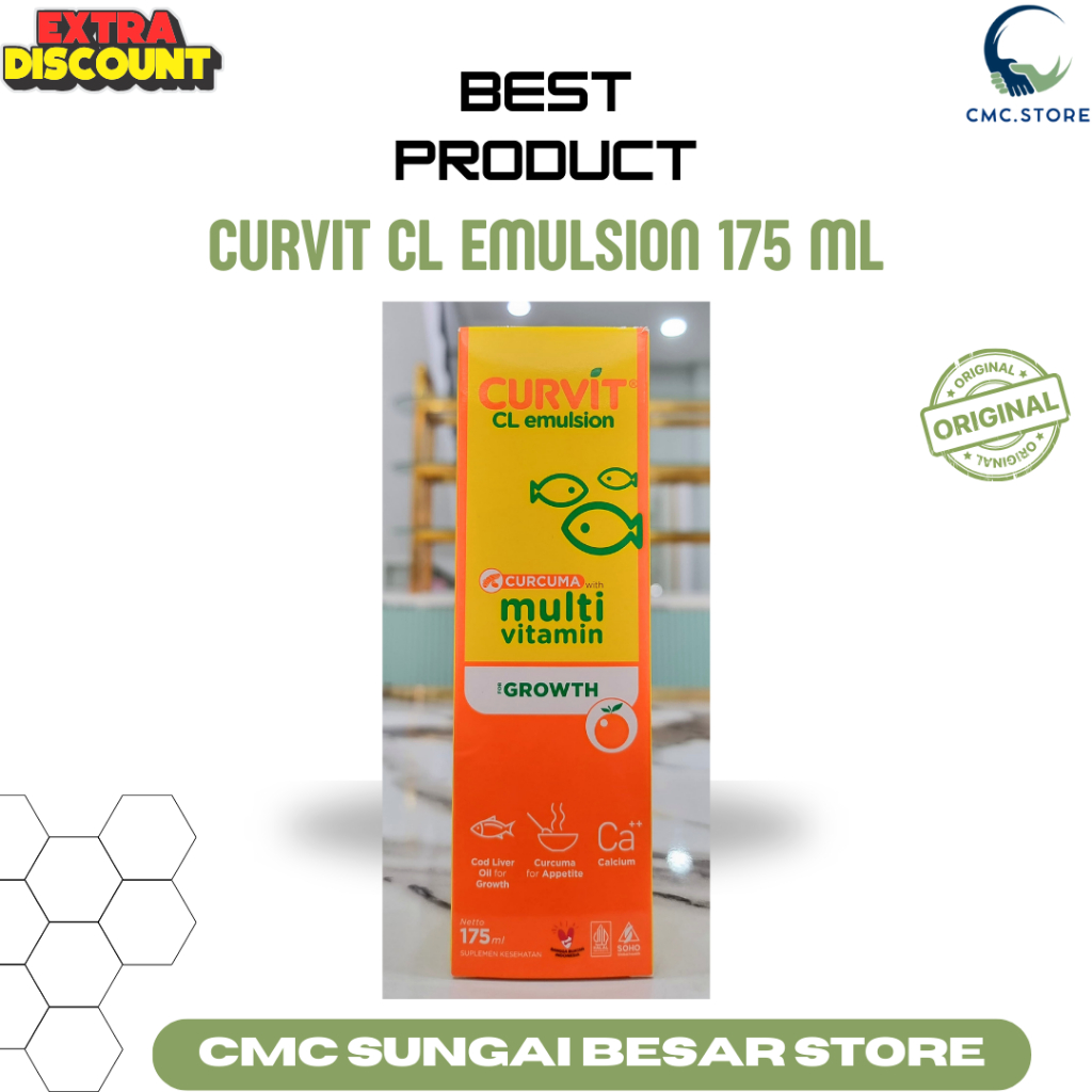 Jual Curvit CL Emulsion Multivitamin Growth 175 mL | Shopee Indonesia