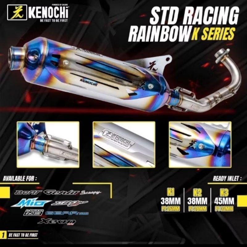 Jual Knalpot standar racing kenochi type rainbow for mio karbu/mio ...