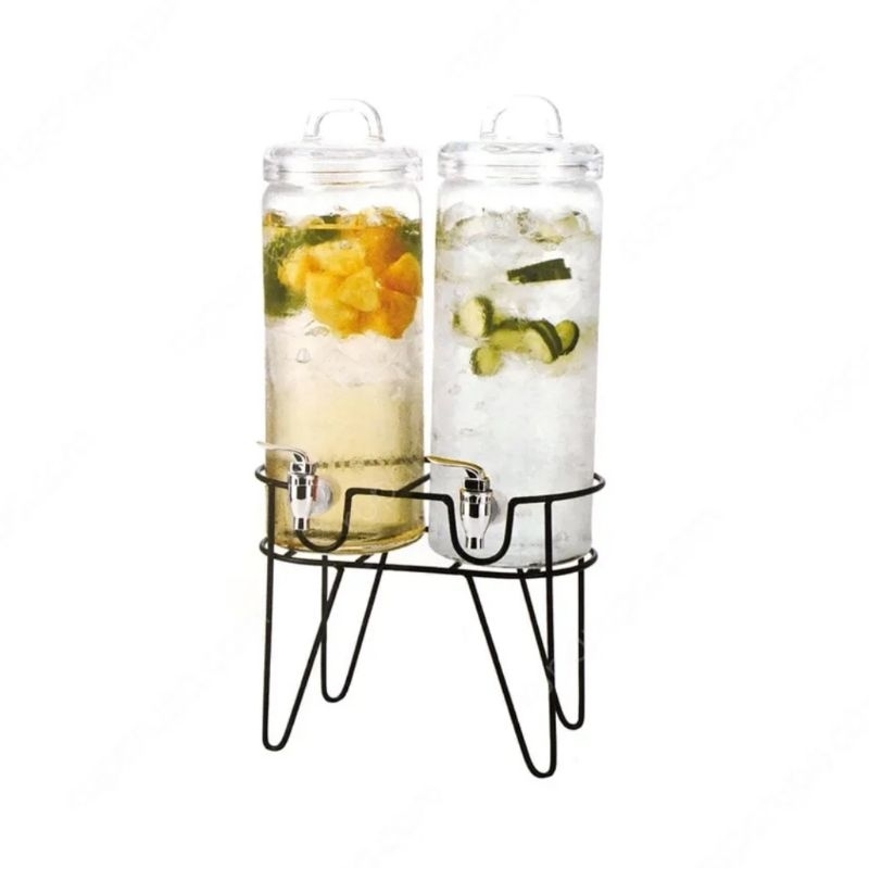 Jual Dispenser Minuman Kaca Set 2 Unit x 2.4 Liter / Beverage Dispenser ...