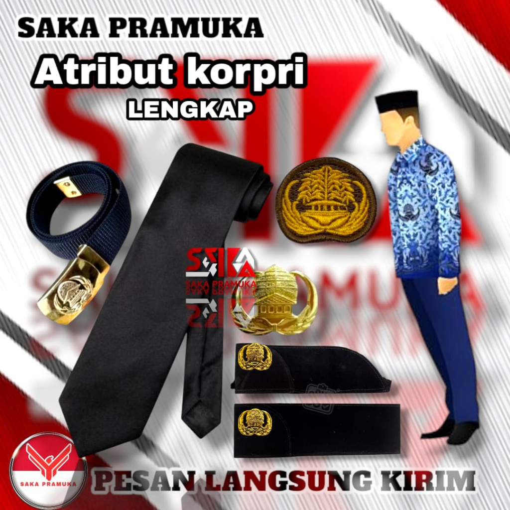 Jual Atribut peci pin sabuk dasi korpri ASN pns pegawai negeri premium ...