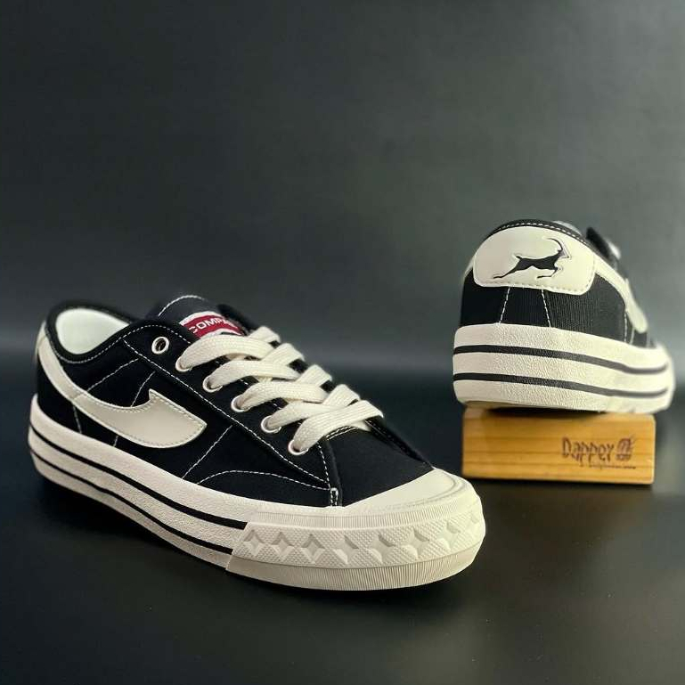 Jual PROMO!! Sepatu Compass Retrograde Low Black White | Shopee Indonesia