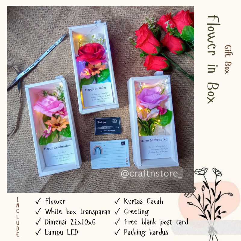 Jual FLOWER BOX | KADO WISUDA ULANG TAHUN VALENTINE | BUKET BUNGA BOX ...
