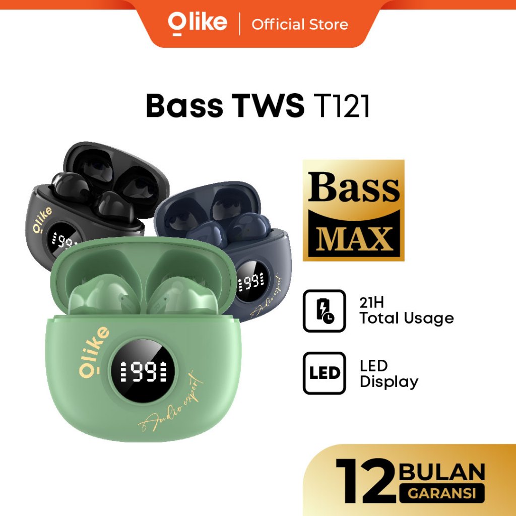 Jual OLIKE True Wireless Earphone T121 TWS BASS MAX Bluetooth 5.3 LED Display | Shopee Indonesia