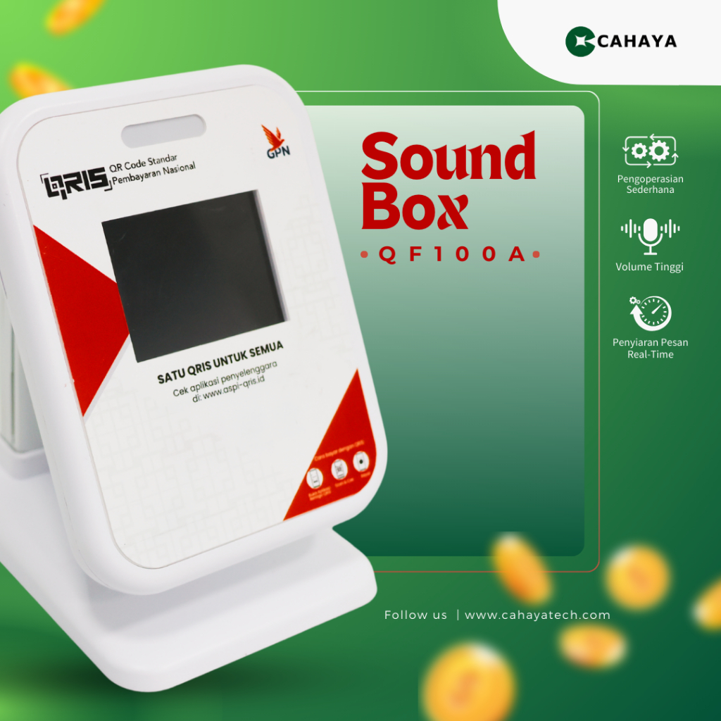 Jual Soundbox QF100-Cahaya-dengan Transaksi QRIS Mudah juga Lebih aman ...