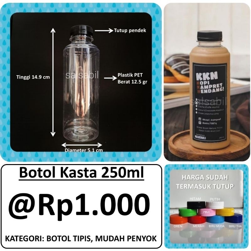 Jual Botol kasta 250ml ecer / Botol plastik 250ml | Shopee Indonesia