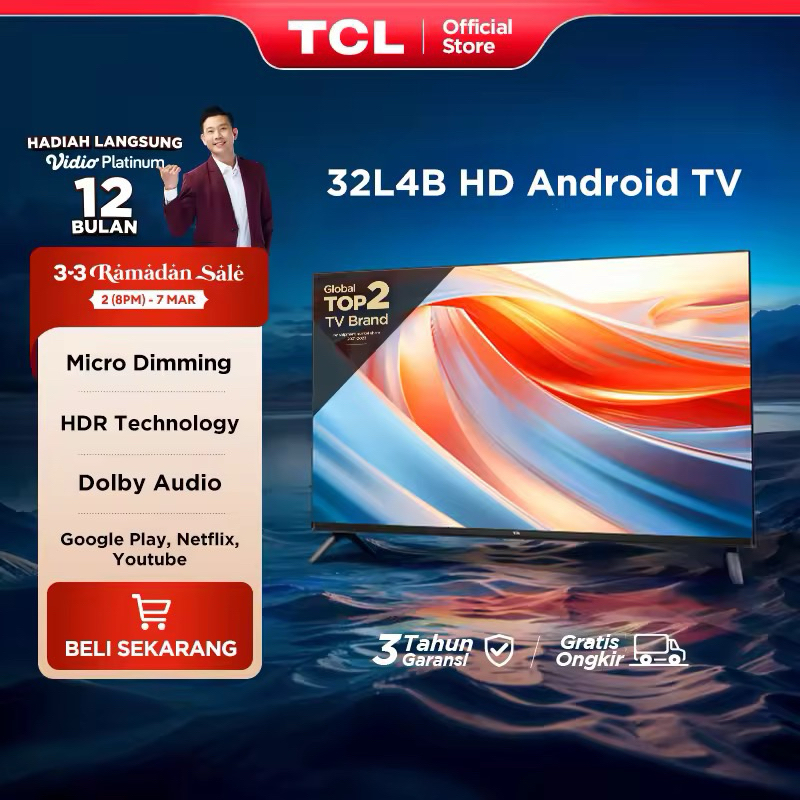 Jual [Google Assistant TV] TCL 32 Inch Smart Android TV - HD - Smart TV - Dolby Audio - Google ...