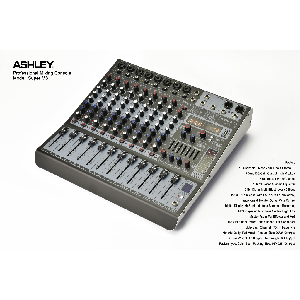 Jual Mixer 8 Channel Ashley Super M8 COMPRESSOR Original | Shopee Indonesia