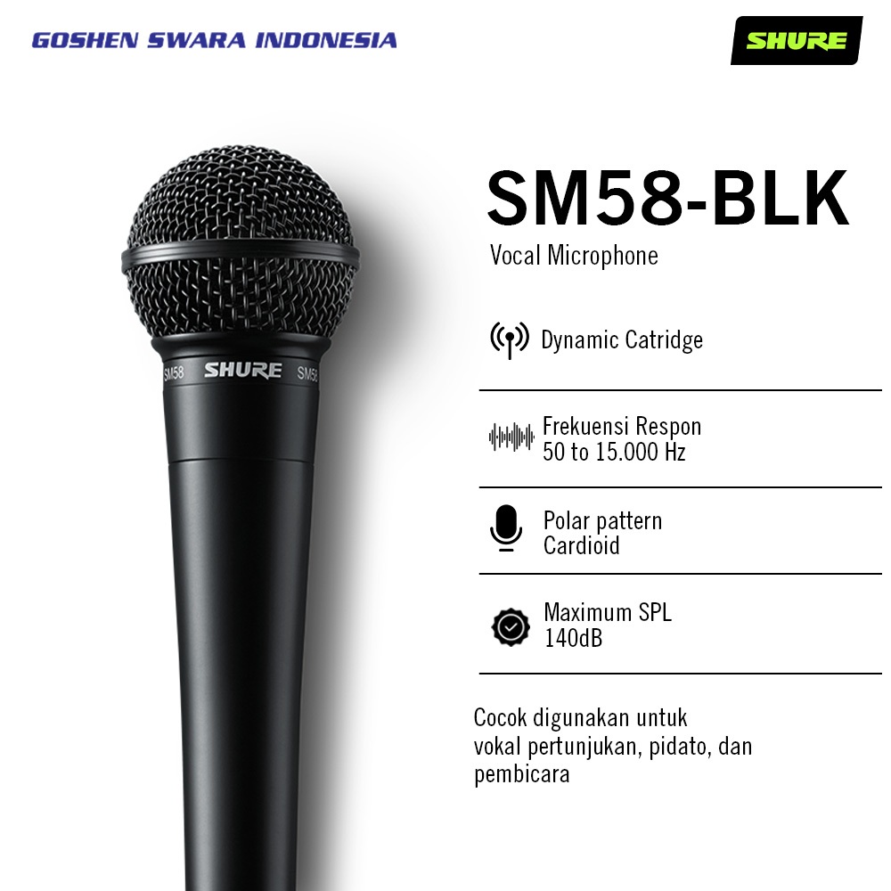 Jual Shure SM58-BLK, Dynamic Vocal Microphone, Black | Shopee Indonesia