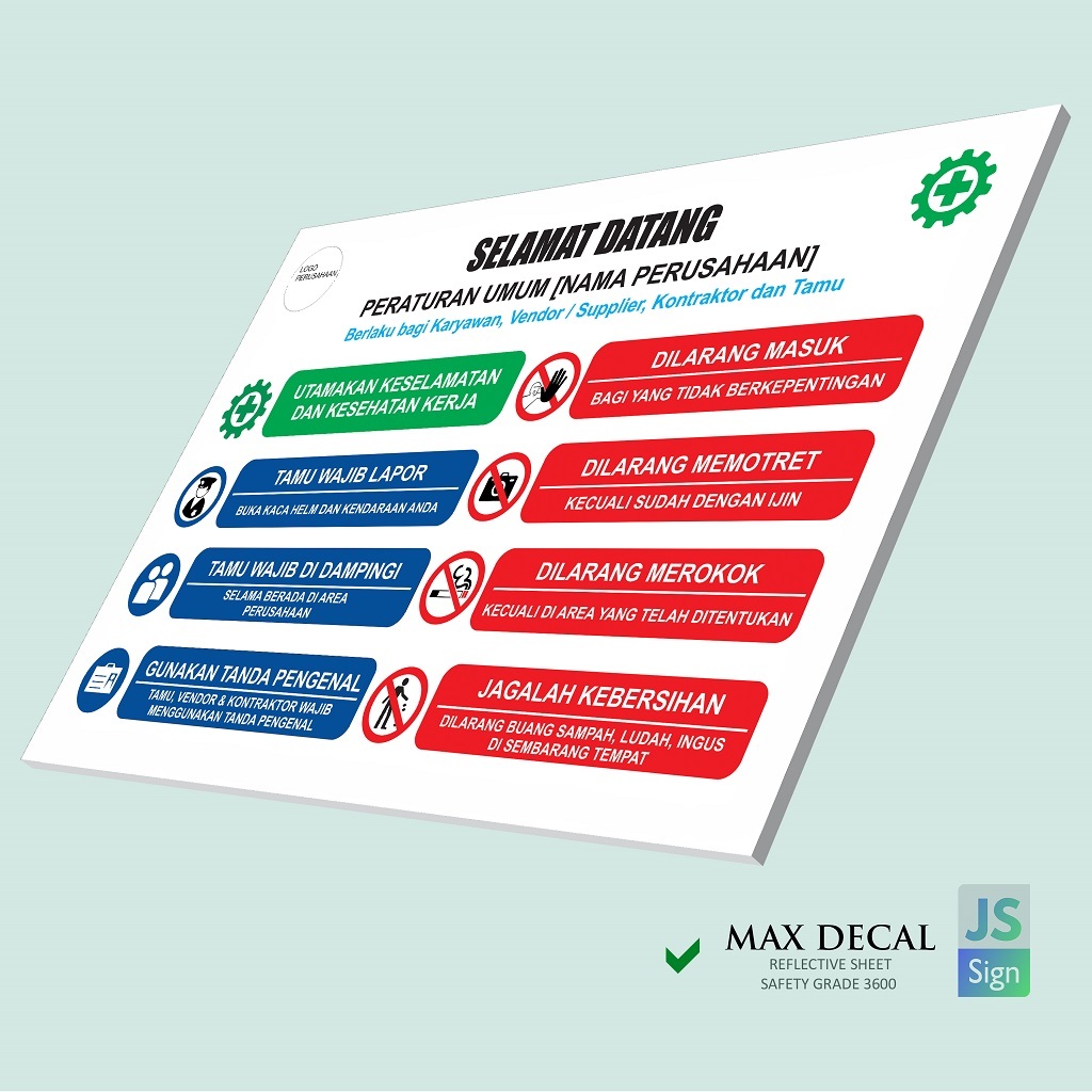 Jual SAFETYSIGN K3 - SIGNBOARD PERATURAN UMUM - REFLECTIVE SERIES PLAT ...