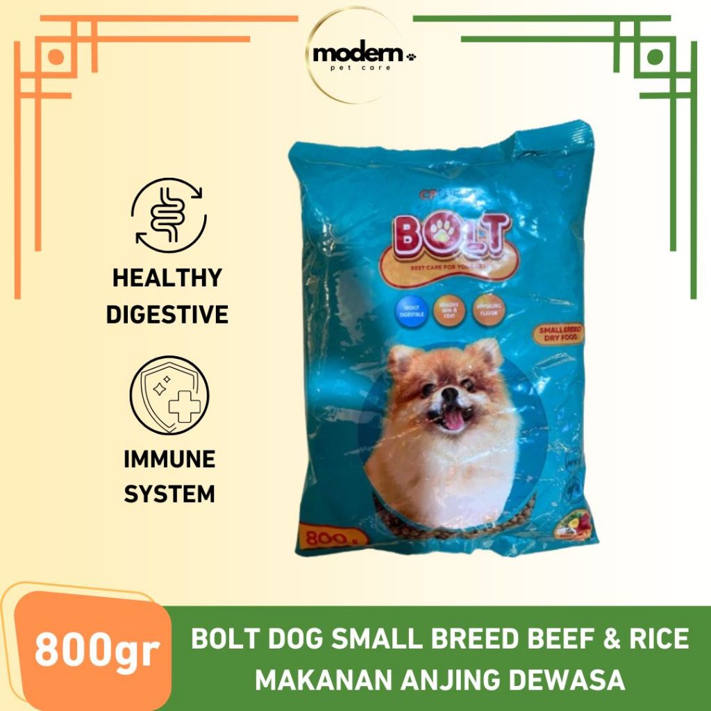 Jual Bolt Dog Small Breed Beef & Rice Makanan Anjing 800gr | Shopee ...