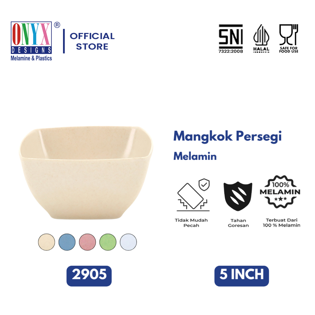 Jual Onyx, Mangkok Kuah Persegi 5 inch : Melamin, Aman untuk Makanan ...