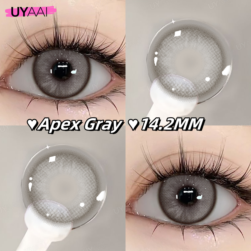 Jual UYAAI SOFTLENS Apex Gray LENSA KONTAK 14.2 MM MINUS 0-6.00 USE 6 ...