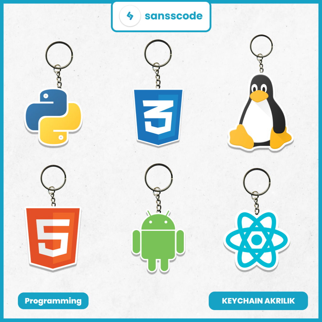 Jual Keychain IT & Programming - Gantungan Kunci Akrilik Custom ...