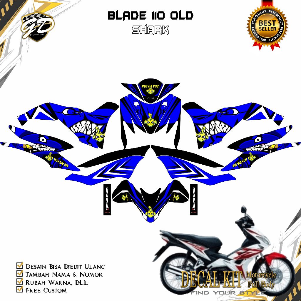 Jual Decal Blade Old Full Body Decal Blade Lama Full Body Shark ...